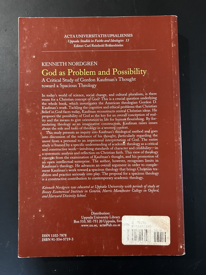 GOD AS PROBLEM AND POSSIBILITY: A CRITICAL STUDY OF GORDON By Kenneth ...