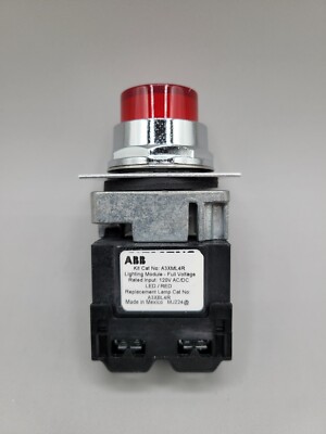 NEW ABB RED ILLUMINATED PILOT LIGHT MODULE OFF PUSH BUTTON A3XML4R | eBay