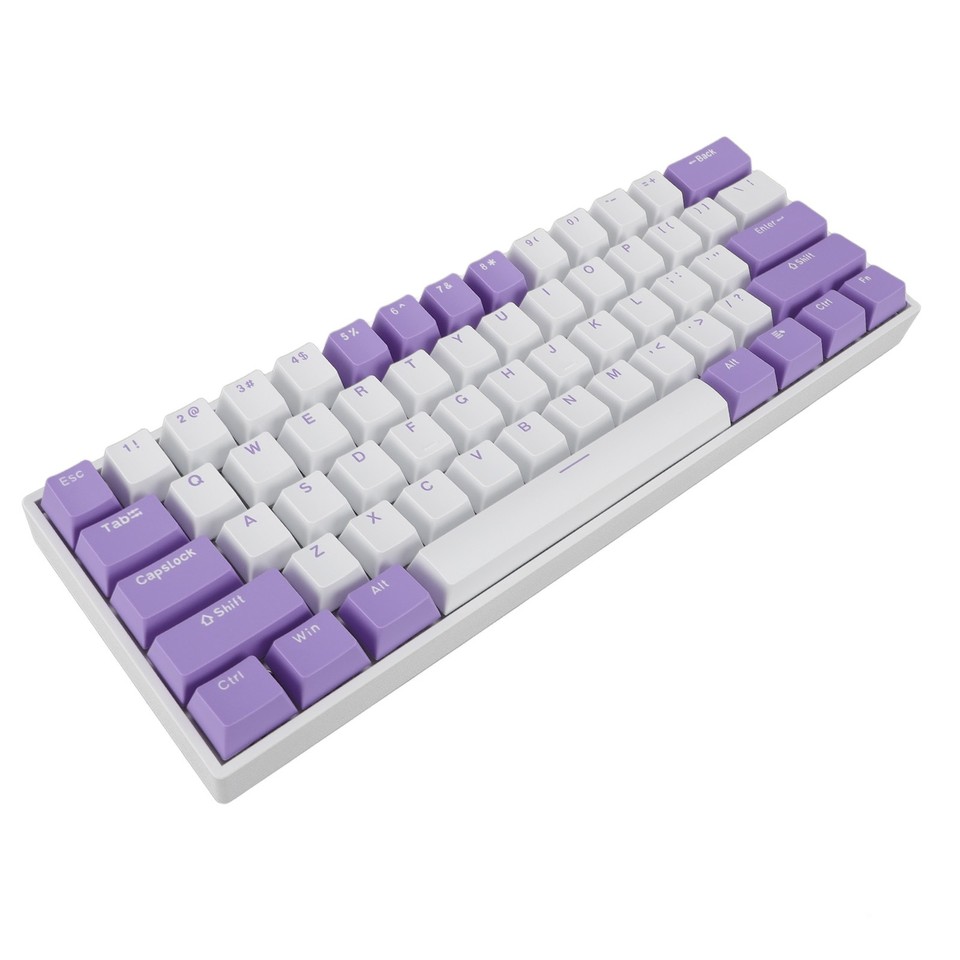 61 Keys Mechanical Keyboard Blue Switch 60 Percent Compact USB C Wired ...