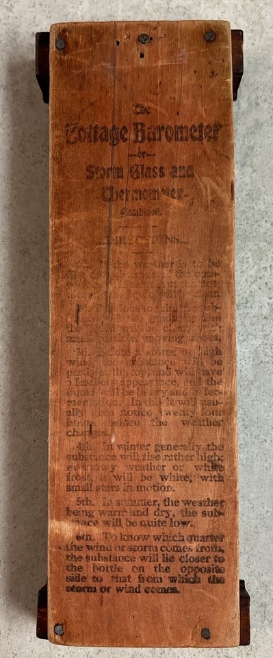 Vintage 19th Century Weather Cottage Barometer Advertising Thermometer ...