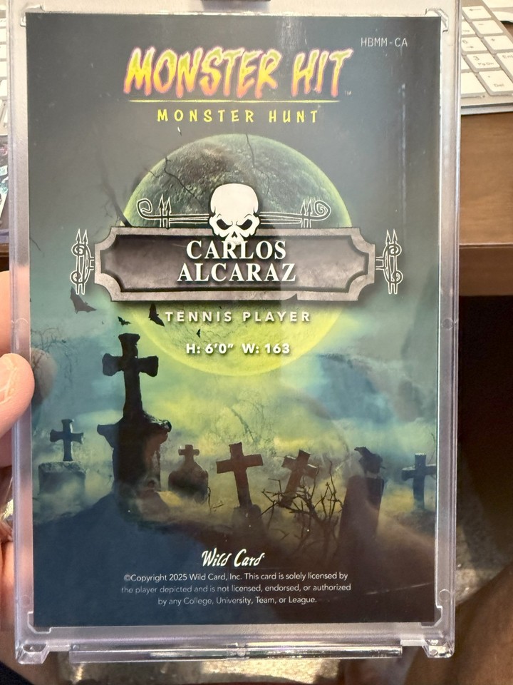 2025 Wild Card CARLOS ALCARAZ Mammoth EXCLUSIVE 1/1 HAUNTED HITS RARE ...