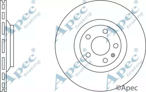 Brake Disc Pair Coated Vented Rear APEC DSK2260 Replace 4F0615601F ...