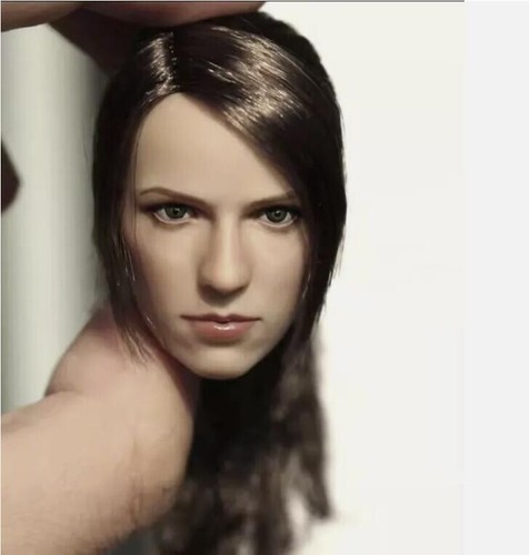 1/6 scale Female Head Sculpt Suntan ponytail for 12'' Female Figure ...