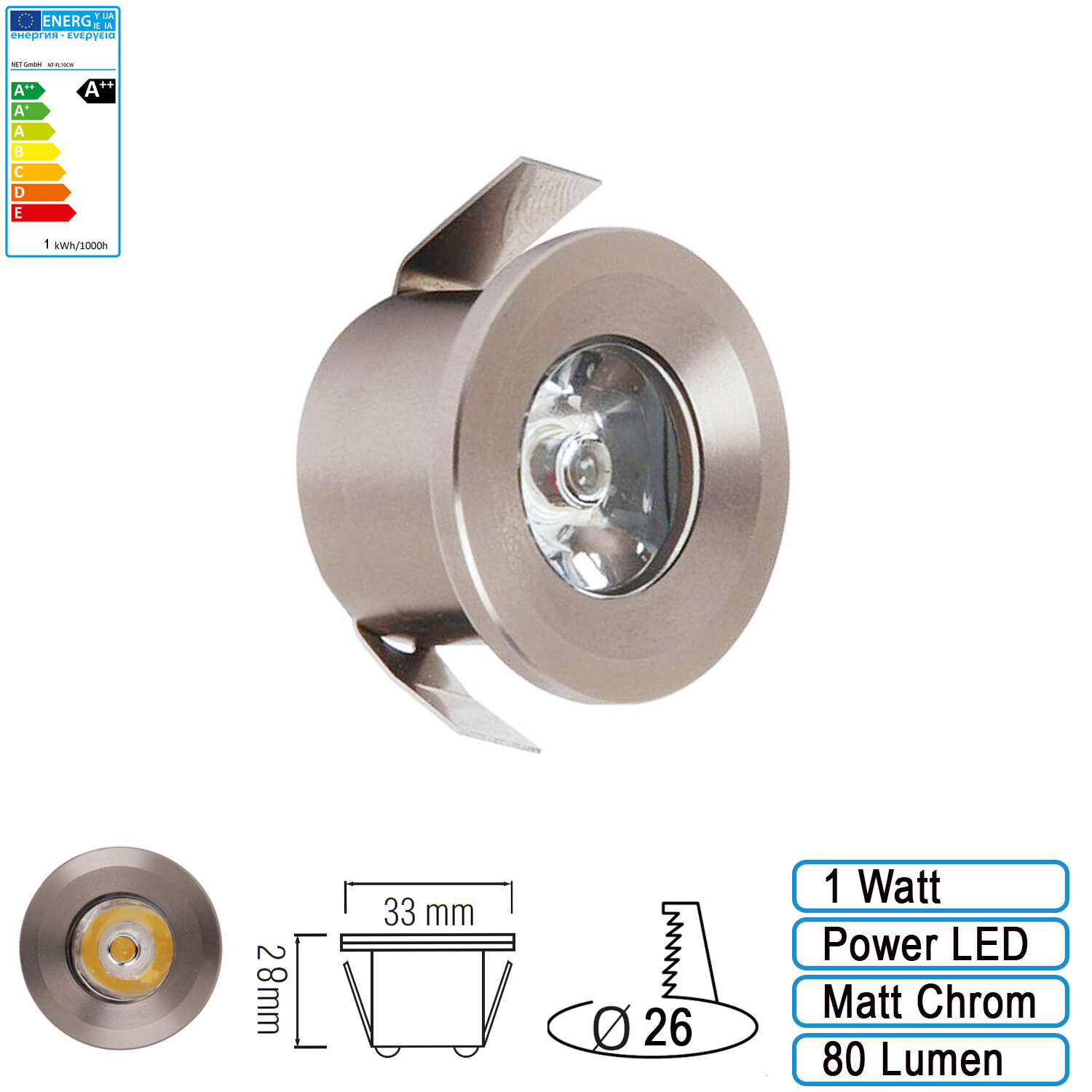 Mini LED Strahler Spot Deco Einbauleuchte Klein Einbaustrahler ...