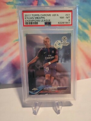 2017 Topps Chrome UEFA Champions League rookie card #41 Kylian Mbappe ...