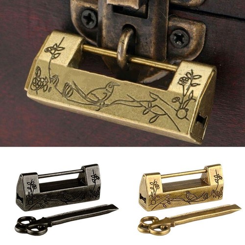 Retro Style Chinese Lock Old Wooden Box Lock Alloy Lock Home Mini Small ...