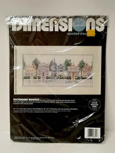 Vintage 1988 Dimensions Counted Cross-stitch Victorian Houses | eBay