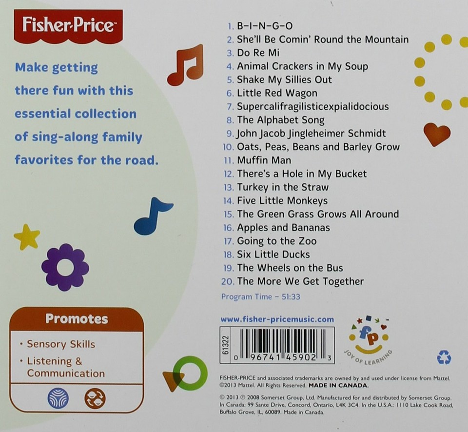 New Sealed Car Ride Fun Various Artists CD Fisher-Price Road Trip Sing ...
