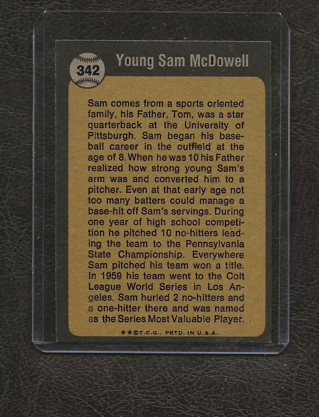 1973 Topps Baseball #342 Young Sam McDowell, San Francisco Giants, NM ...