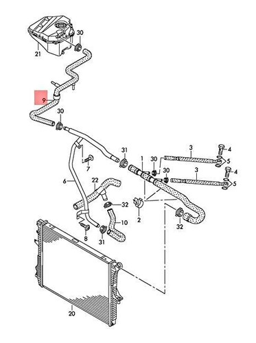 Genuine AUDI Q7 4LB Coolant Hose Expansion Tank 4L0122447A | eBay