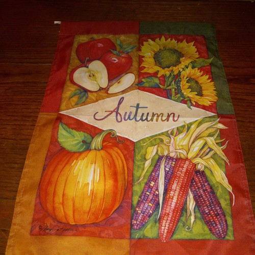 Autumn Fall Pumpkin Apples Corn Sunflower Garden Flag | eBay