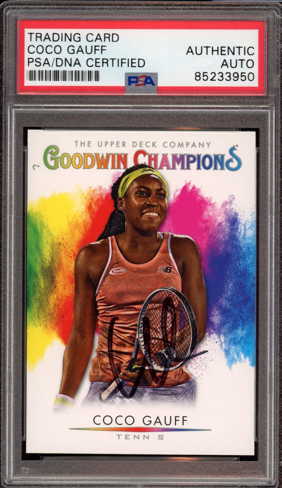Coco Gauff Signed 2021 UD Goodwin Champions Splash Of Color Rookie #135 ...