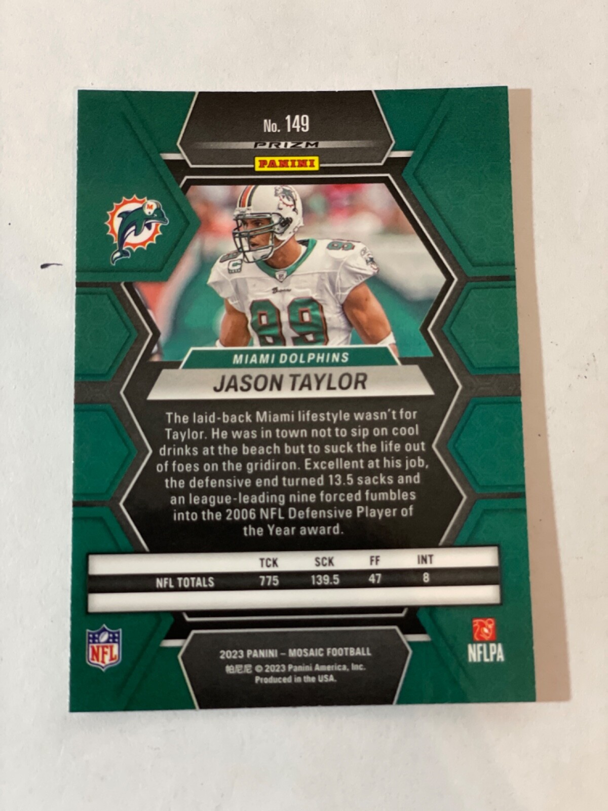 2023 Panini Mosaic #149 Jason Taylor Silver Mosaic Prizm | eBay