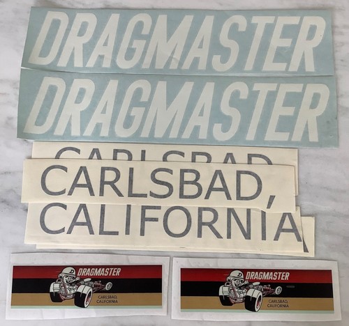 Vintage Race Car "DRAGMASTER" Carlsbad, CA Sticker Set, Approved by Dode Martin | eBay