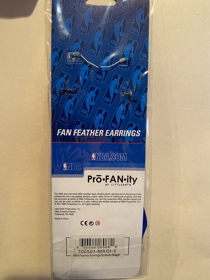 Orlando Magic NBA Basketball Blue and Black Fan Feather Earrings New | eBay