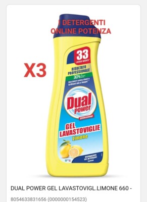 DUAL POWER GEL LAVASTOVIGLIE LIMONE 33 LAVAGGI 660 ML PEZZI 2 | eBay