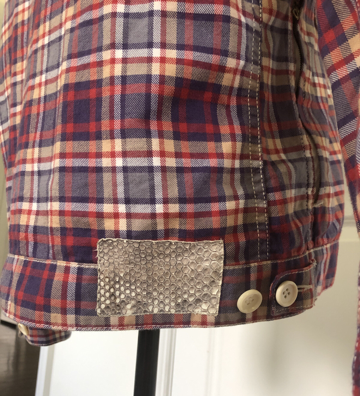 VISVIM Men’s Plaid Flannel Button-Down Jacket Medium - Gem