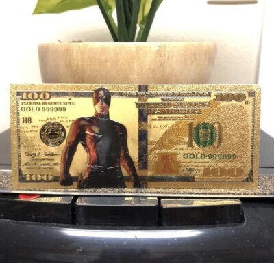24k Gold Foil Plated Daredevil Banknote Marvel Collectible | eBay