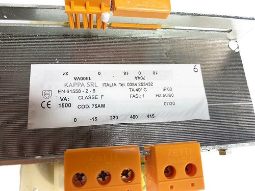 Kappa SRL 1 Phase Control Transformers 1500VA 75AM NEW FREE FAST SHIP ...