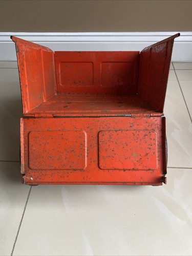 Vintage PLAY LOAD Orange Pull Behind Toy Wagon 2 Wheel Cart Model 502 ...