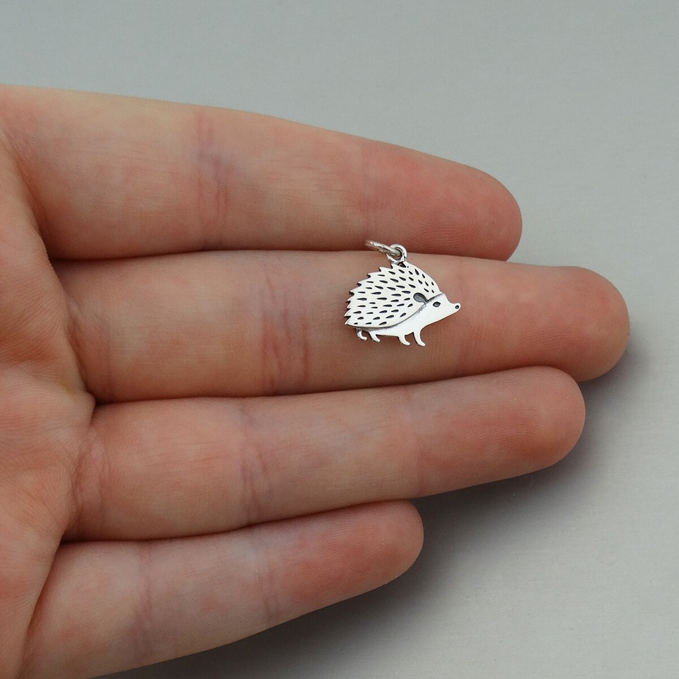 Sterling Silver Hedgehog Charm - 925 Silver Creature Woodland Creature ...
