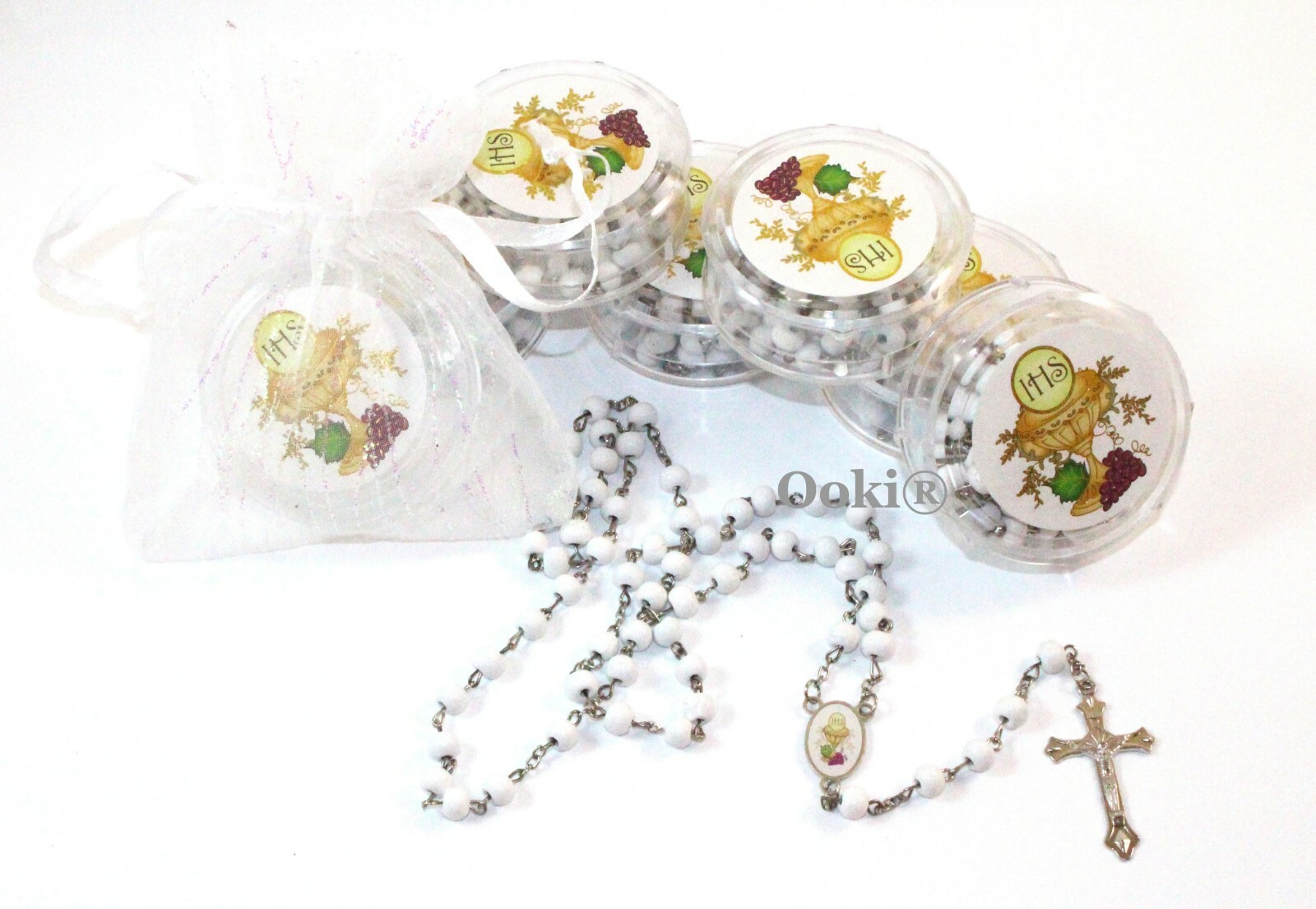 12 JHS IHS Jesus Scent Baptism Favors Recuerdos De Bautizo Rosary Bead ...
