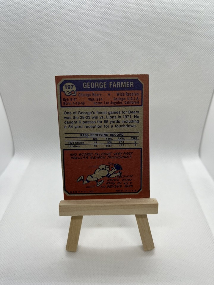 1973 Topps - #197 George Farmer, Bears | eBay