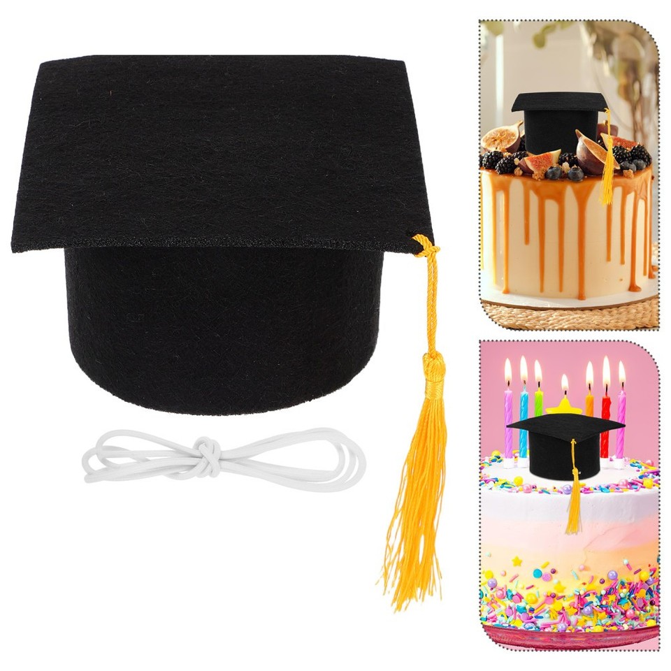 5pcs Mini Graduation Caps Felt Graduation Hats With Tassels Grad Cake ...
