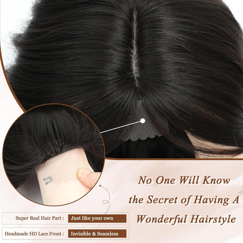 Long Wavy Curly Women Synthetic Hair Toppers for Clip in with Bangs ...