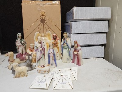 RARE First Edition Signed FENTON Glass 13pc Nativity Set with Papers ...