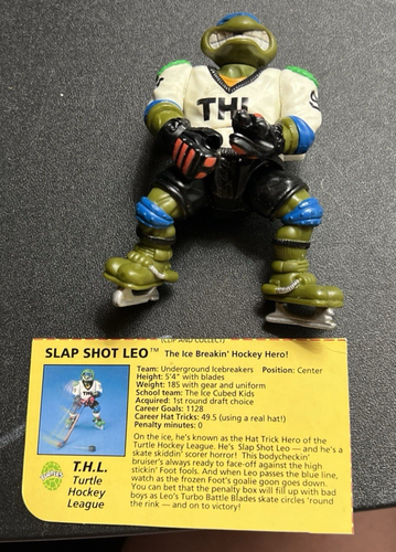 Teenage Mutant Ninja Turtles Slap Shot Leo Figure Playmates 1991 TMNT ...