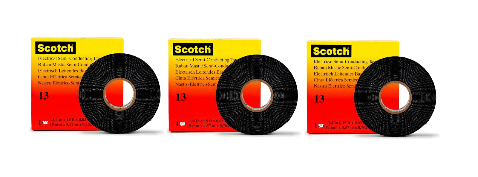 3M Scotch 13 Electrical Semi Conductive Tape 3/4"X15'X.030" 3 Pack | eBay