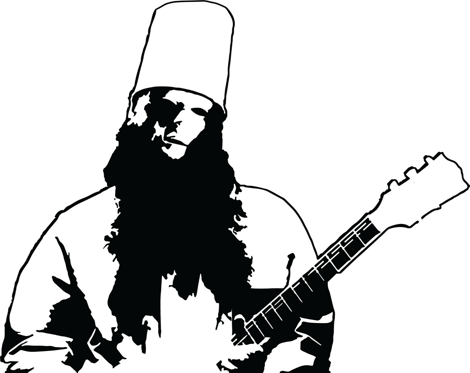 Buckethead VINYL DECAL Guns N' Roses guitarist, guitar, bumper sticker ...