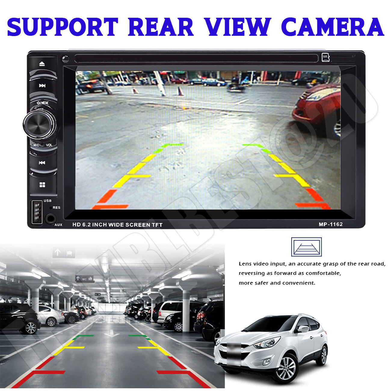 Double Din Car Stereo DVD+Backup Camera Touch Screen Radio Mirror Link ...