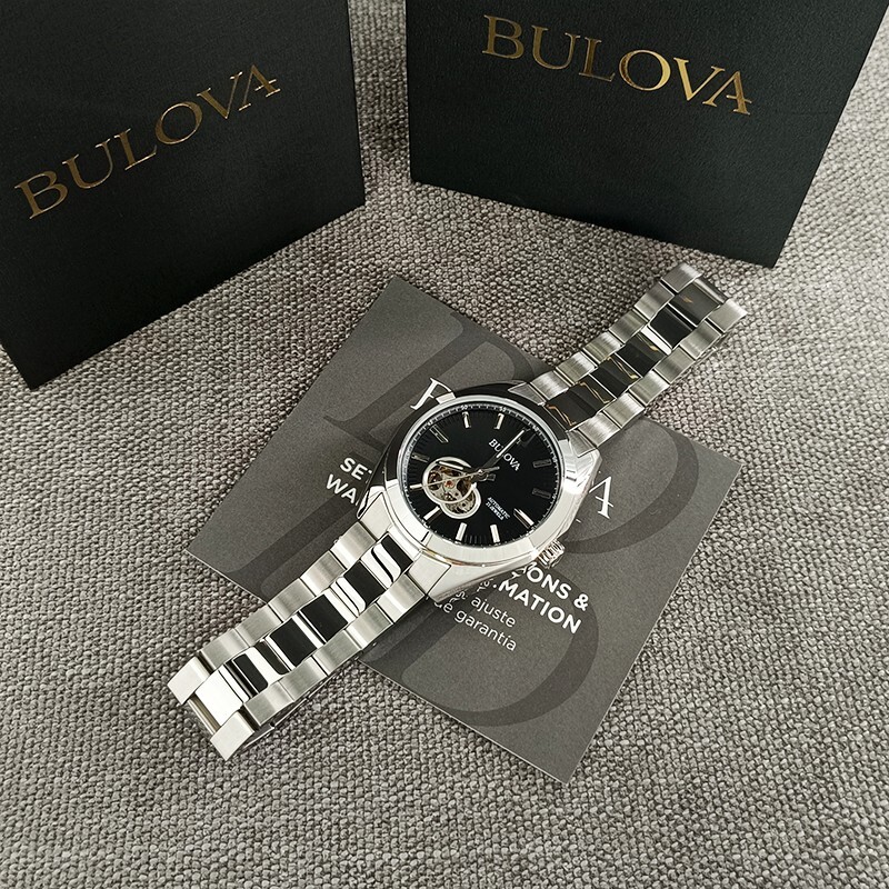 Bulova New Surveyor Automatic Black Dial 96A270 Men's Chronograph Watch ...