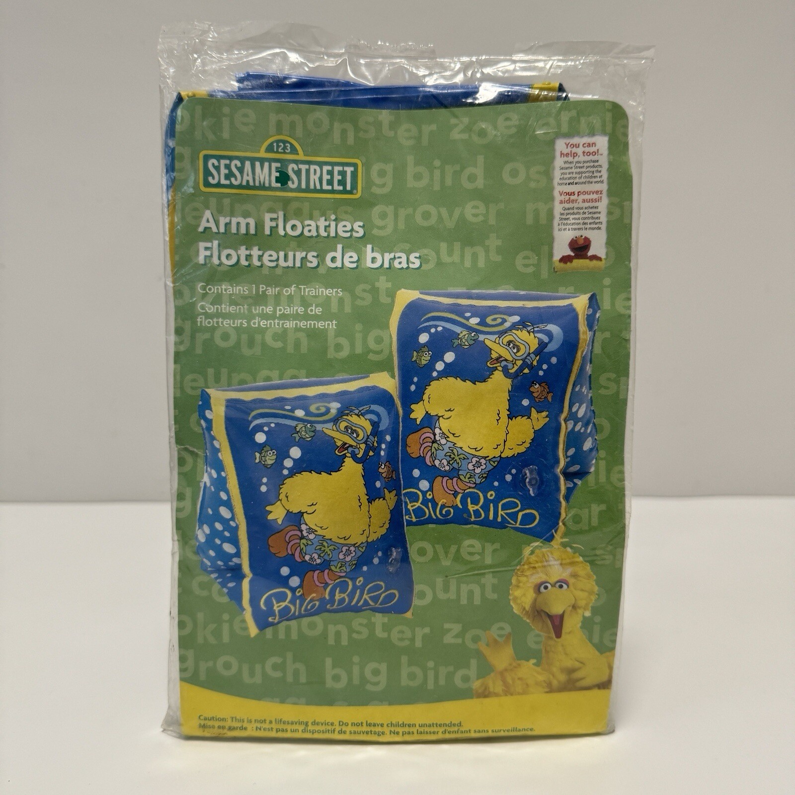 Big Bird Swim Arm Floaties Trainers Sesame Street Inflatable Swimming ...