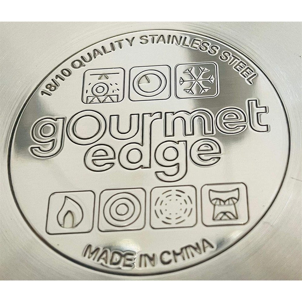 Gourmet Edge Stock Pot - Stainless Steel Cooking Pot with Lid, Silver ...