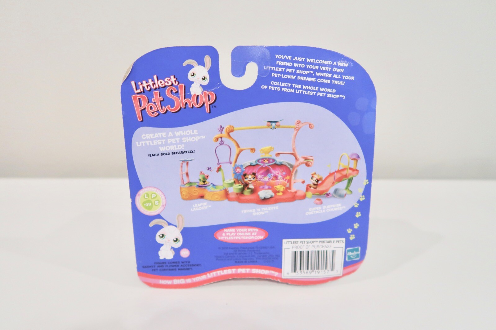 New LPS Littlest Pet Shop Portable Pets #211 White Bunny Rabbit Yellow ...