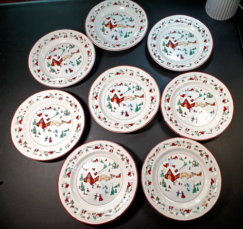 Farberware White Christmas 7.5" Salad Plates set of 8 very good | eBay