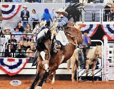 Chase Brooks Signed NFR Wrangler Rodeo 8x10 Photo Saddle Bronc Rider ...