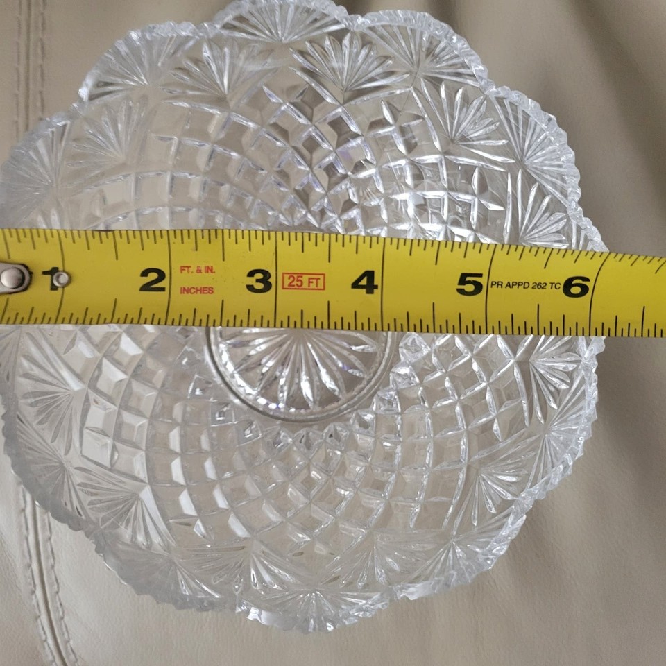 Vintage Shell Fan Pattern 24% Lead Crystal Bowl Imperial Glass Company ...