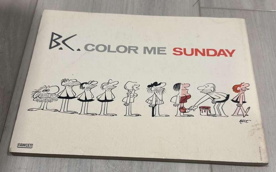 Johnny Hart B.C. COLOR ME SUNDAY Comic P/B 1977 SIGNED SPECIAL ...