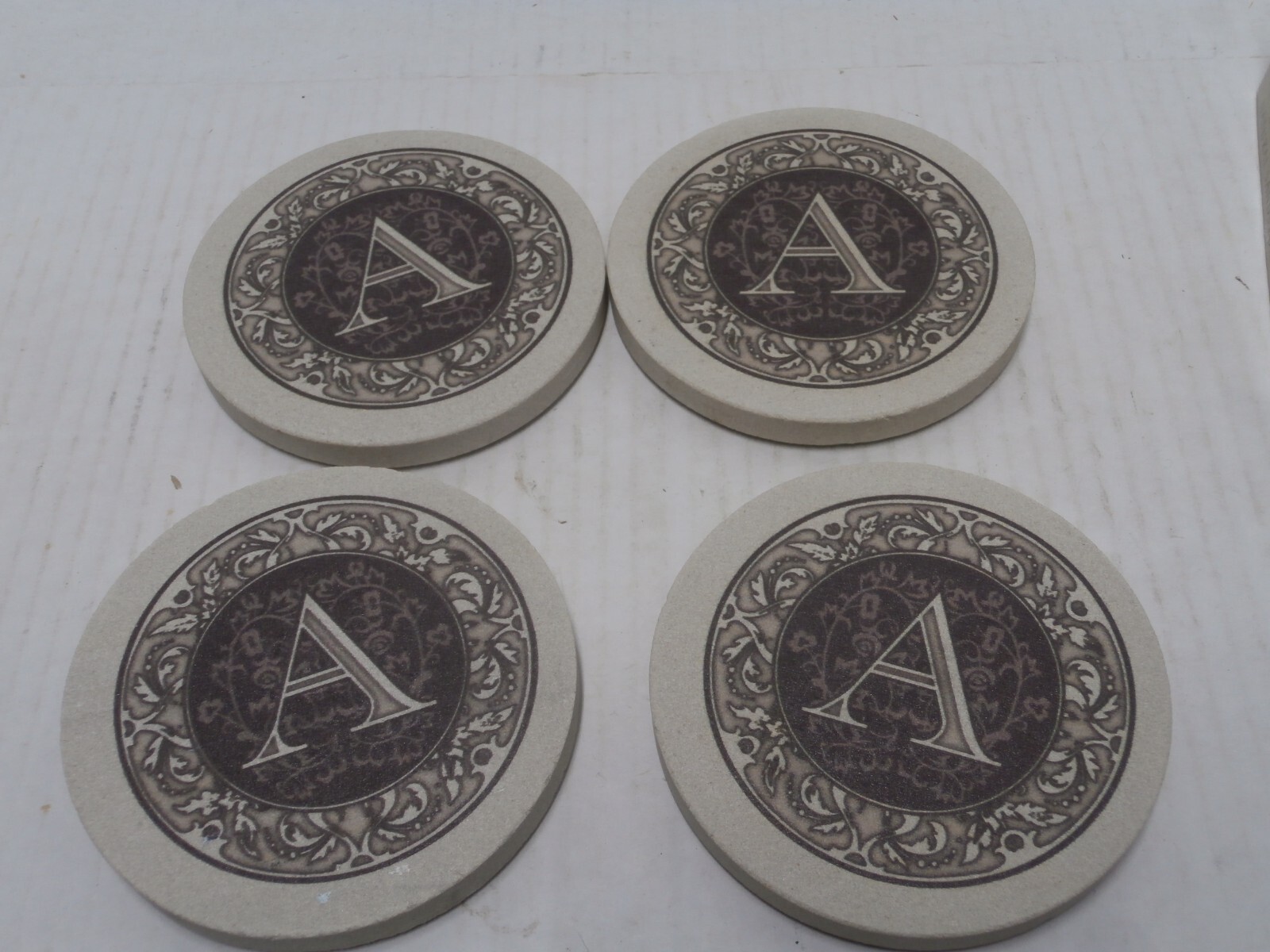Thirstystone Monogram A Sandstone Coasters - Set of 4 - s1c | eBay