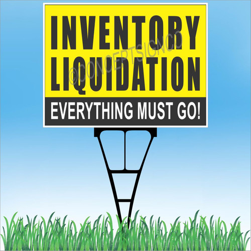 18"x24" INVENTORY LIQUIDATION Outdoor Yard Sign & Stake Sidewalk Retail ...