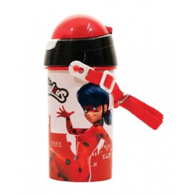 Miraculous Ladybug Drinks Bottle with Permanent Flip up Straw Red ...