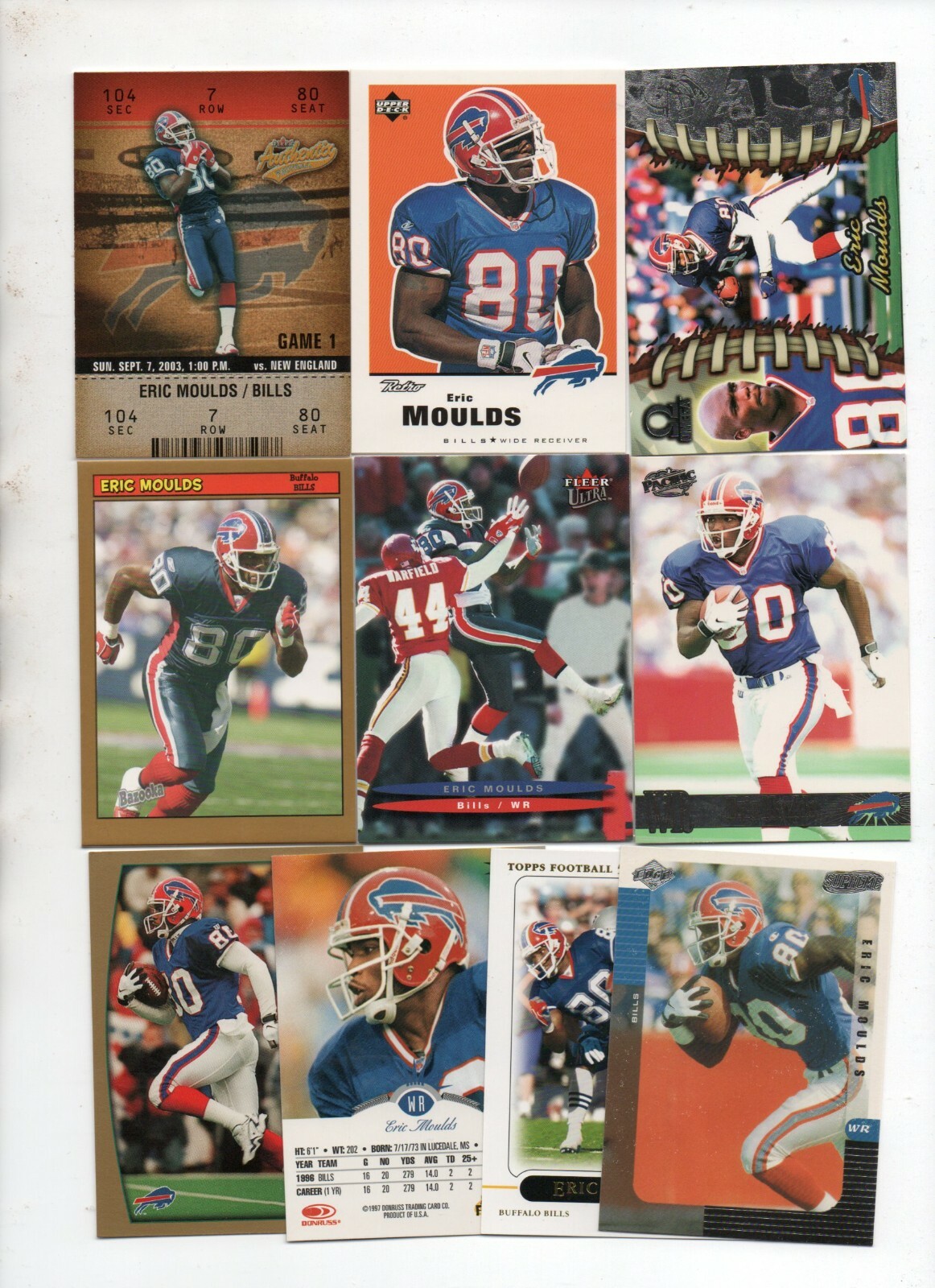 9-eric moulds buffalo bills card lot #5 nice mix | eBay