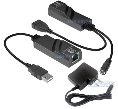 Active Powered USB 2.0 Over RJ45 Cable Range Extender Repeater Kit Max ...