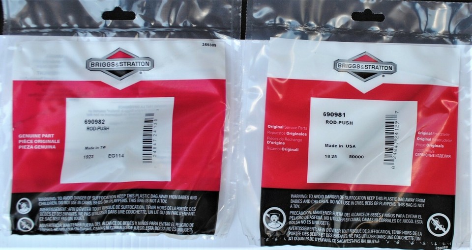 BS1 Genuine OEM Briggs & Stratton 597785 ( was 690981) & 690982 Push ...
