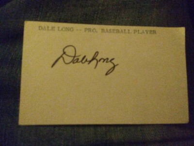 Dale Long d.1991 signed index card certified auto autograph Cubs ...