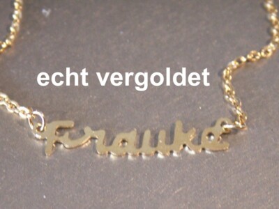 Classy Necklace Frauke Chain Real Gold Plated Name Necklace New | eBay ...